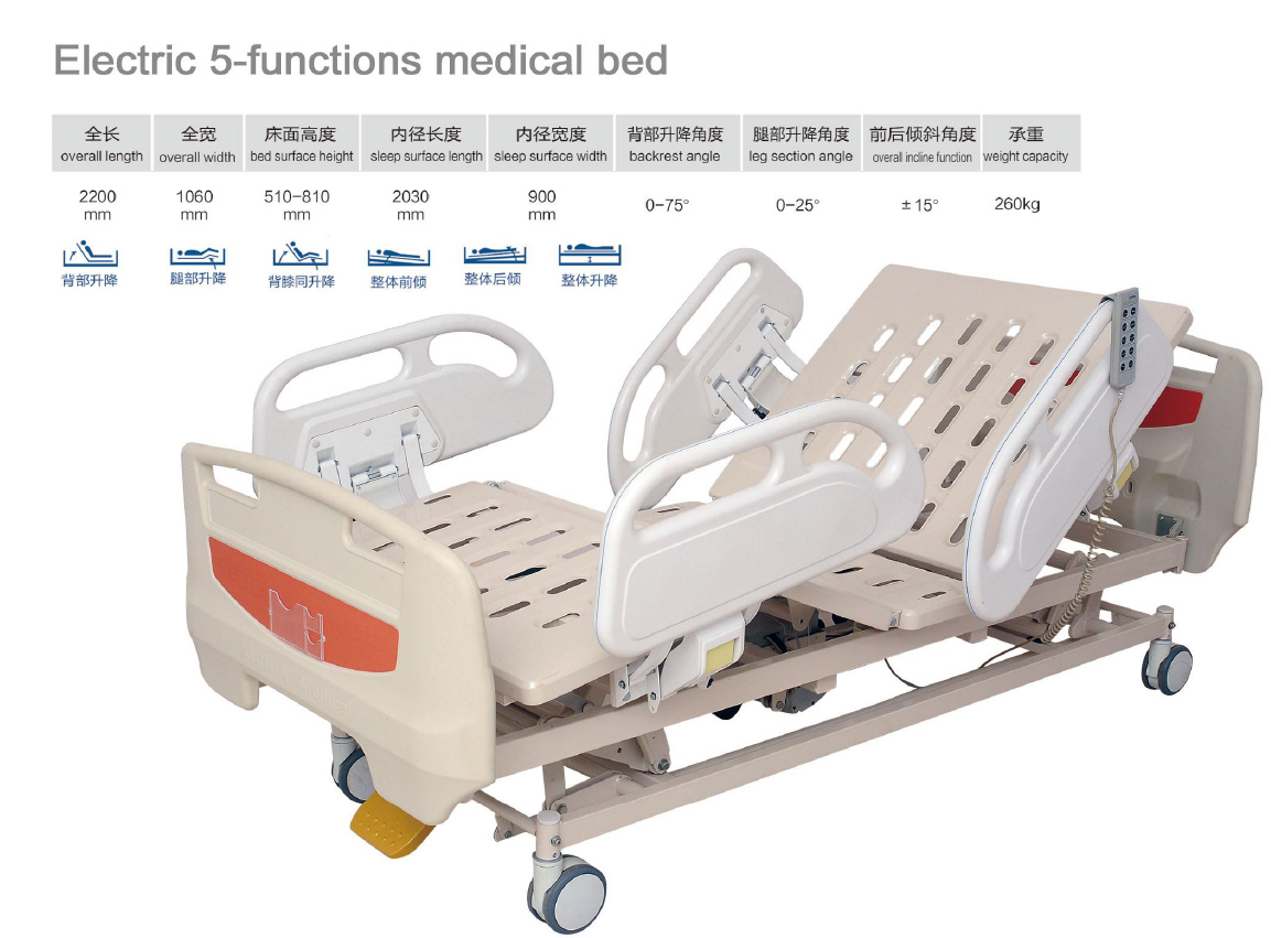Electric 5-function hospital bed - REGO Medical